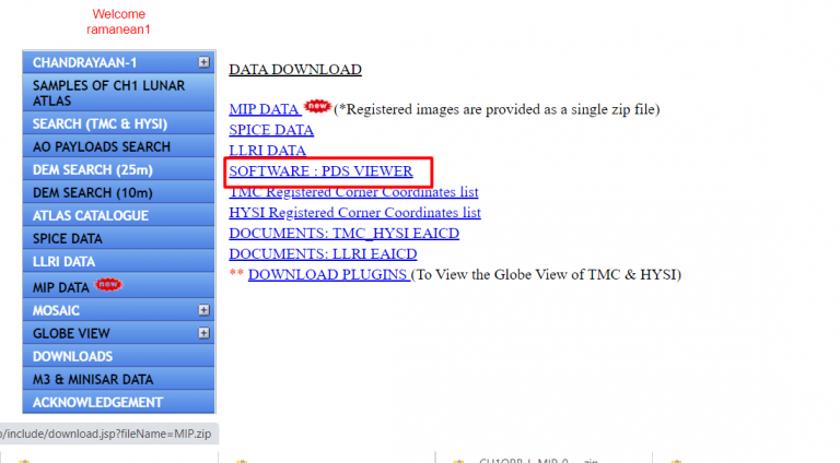 Installing Chandrayaan1 PDS viewer – Ramanean.com
