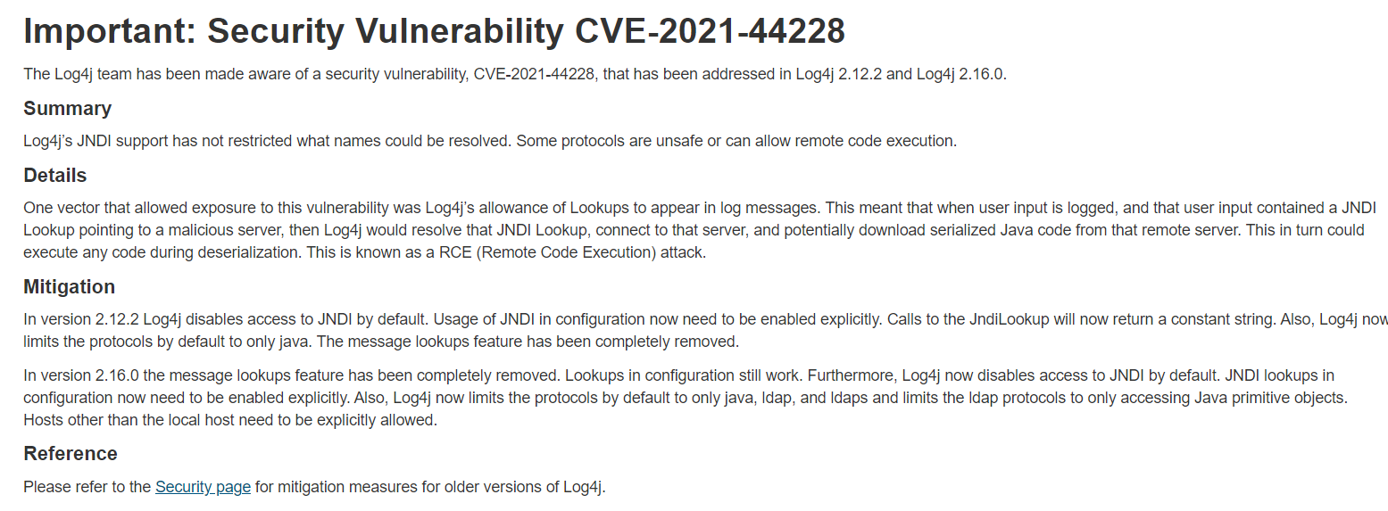 Upgrade Log4j to 2.16.0 | Log4j vulnerability